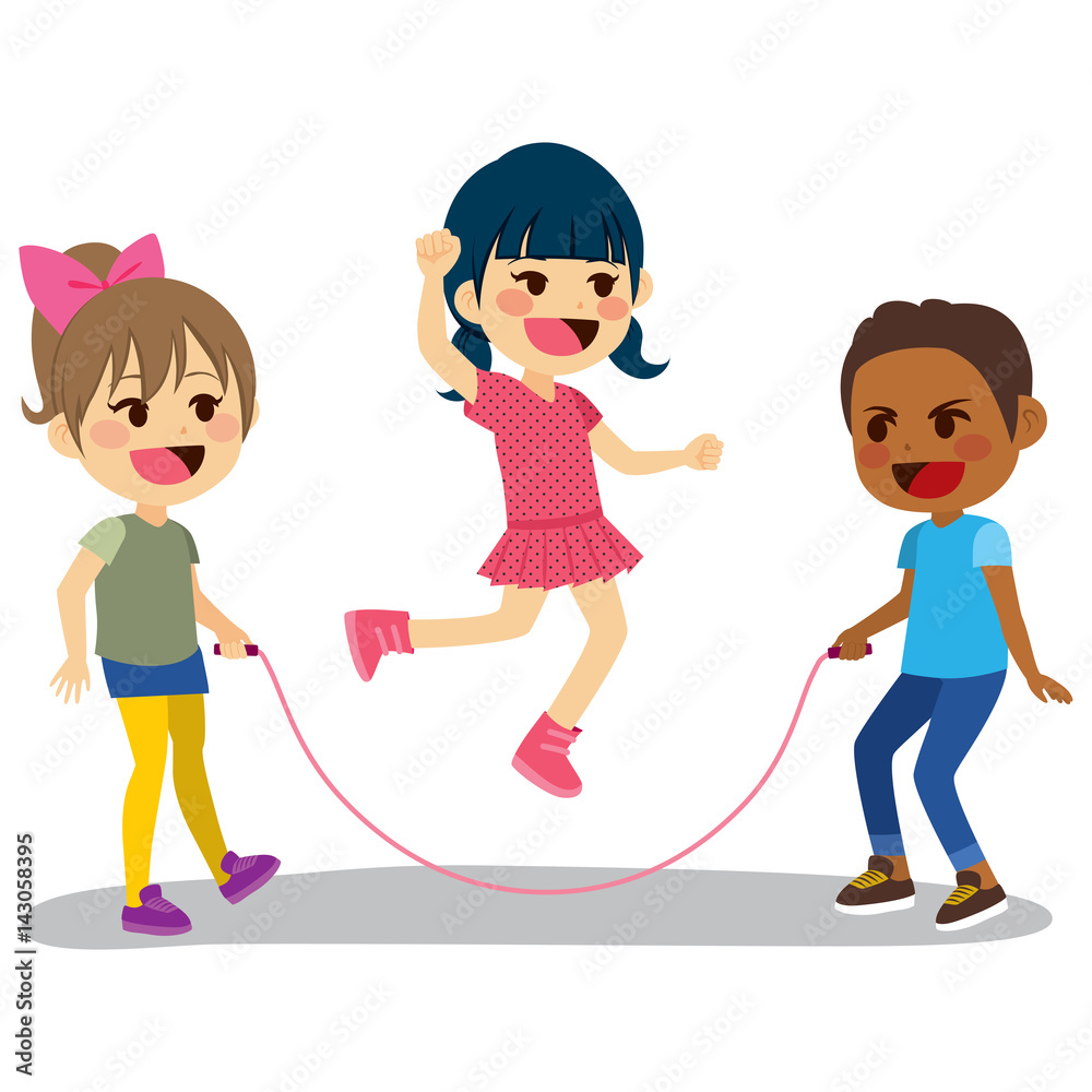 Children Jumping Rope Clipart