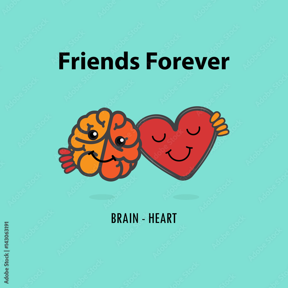 Brain icon and heart vector logo design template.Heart and brain ...