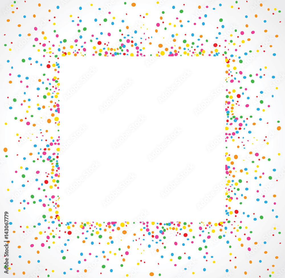 Light background in square format with colorful dots texture around a ...