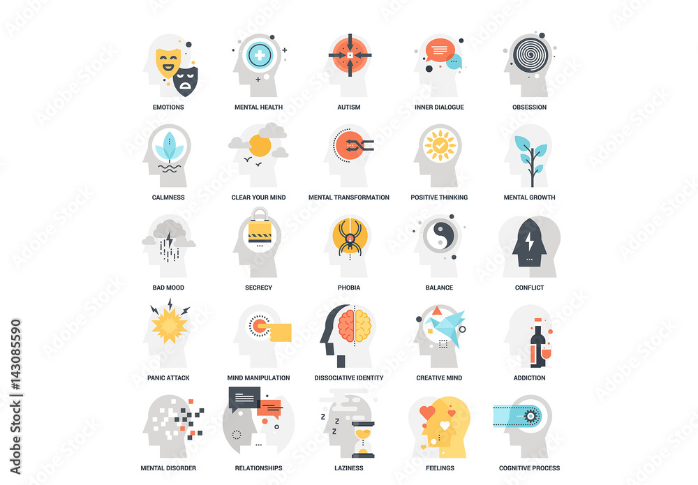 25 Mental Process Icons 7 Stock Template | Adobe Stock