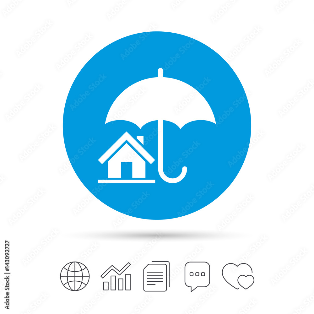 Home insurance sign icon. Real estate insurance. Stock Vector | Adobe Stock