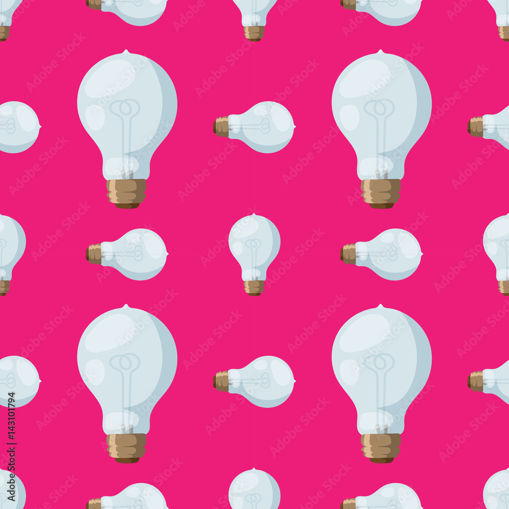 Cartoon lamps light bulb seamless pattern background design vector ...