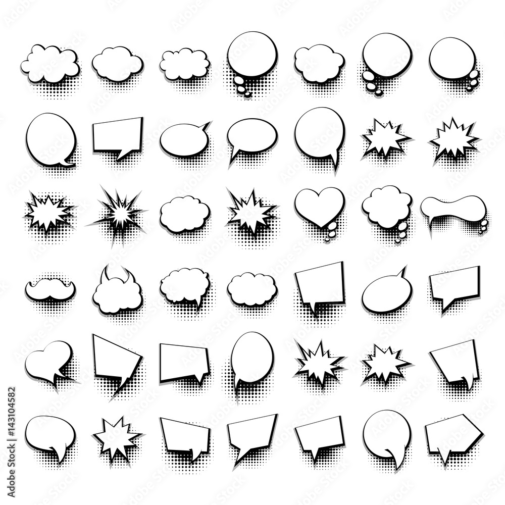 Blank template comic text speech bubble Stock Vector | Adobe Stock