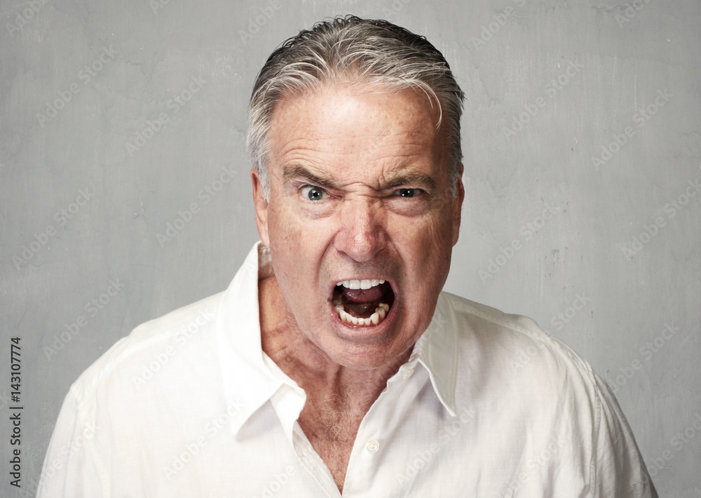 Angry senior man Stock Photo | Adobe Stock