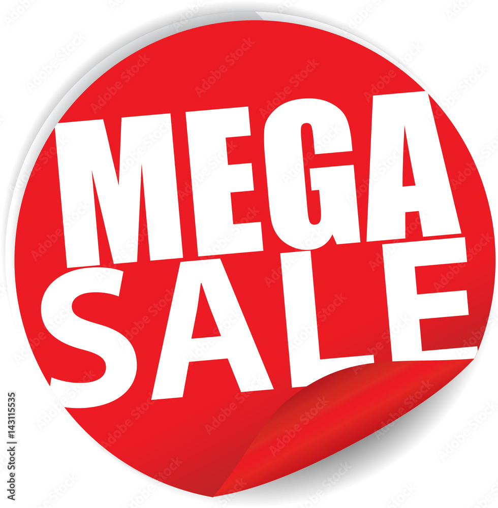 Mega sale red Label, Sign, stickers and symbol. Stock Illustration ...