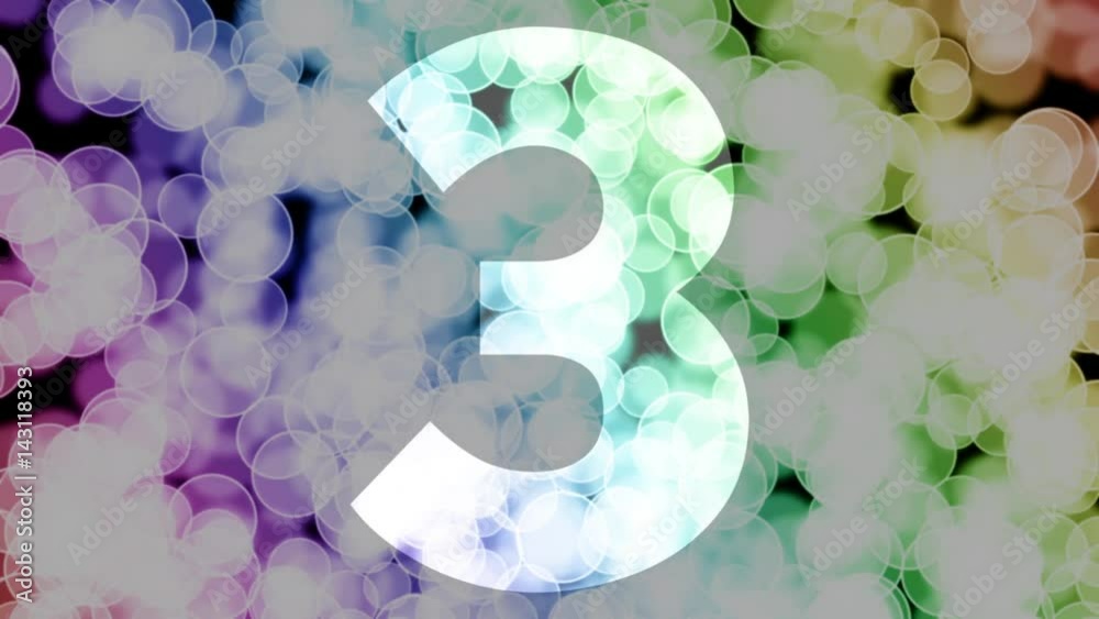 Three to four years birthday fade in/out animation with color gradient ...