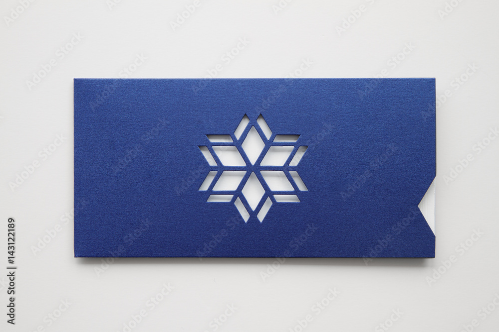 Greeting card design mock up, envelope from design paper with star or ...