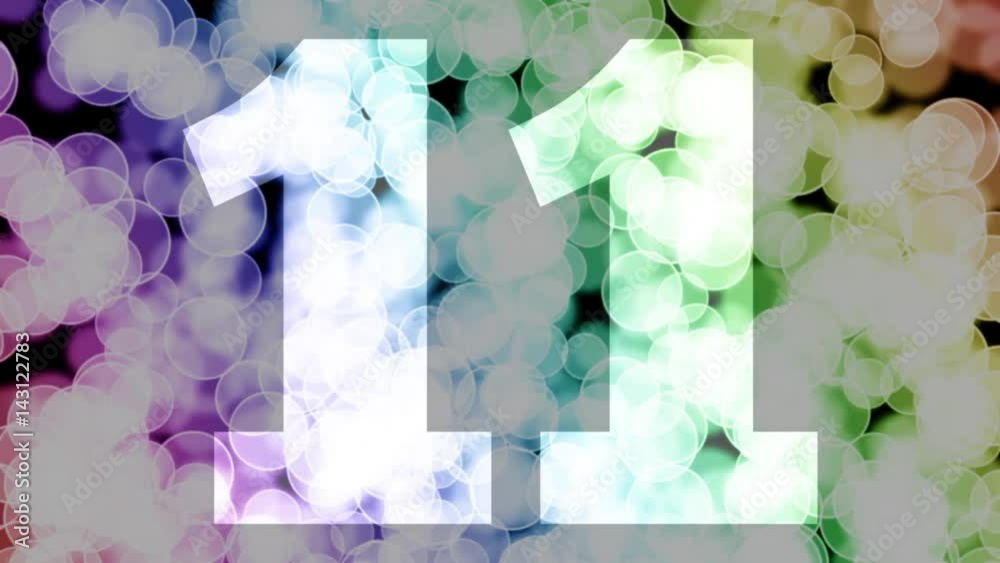 Eleven to twelve years birthday fade in/out animation with color ...