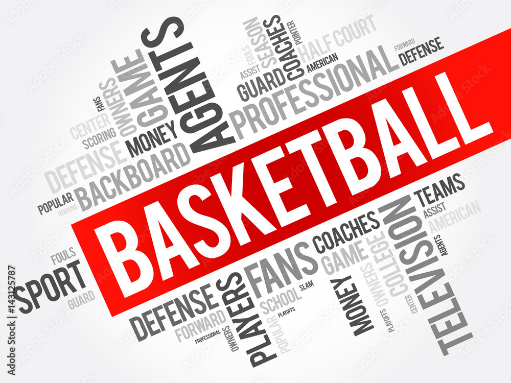 Basketball word cloud collage, sport concept background Stock Vector ...