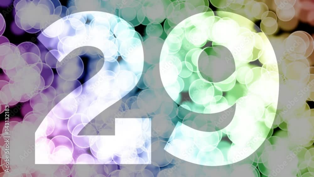 Twenty nine to thirty years birthday fade in/out animation with color ...