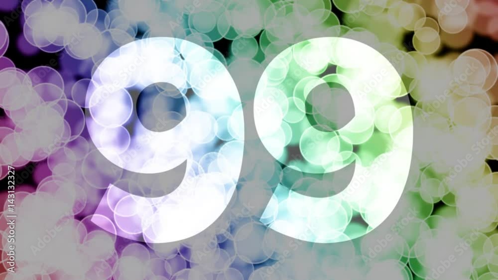 Ninety nine to one hundred years birthday fade in/out animation with ...