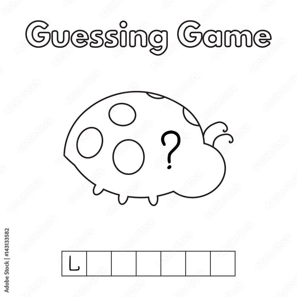 Cartoon Ladybug Guessing Game Stock Vector | Adobe Stock