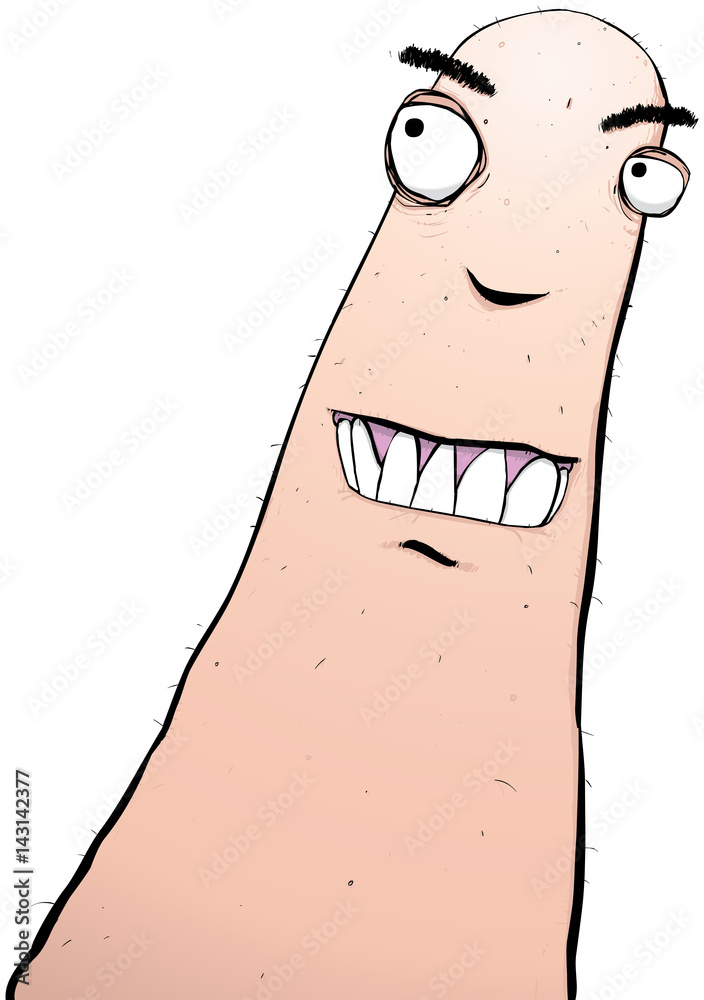 Strange bald goofy character cartoon illustration Stock Vector | Adobe ...