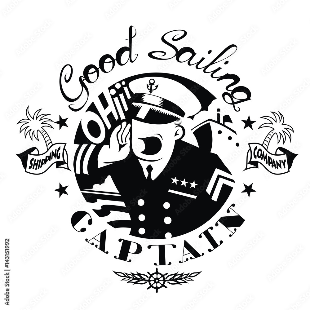 Screaming official marine b/w Stock Vector | Adobe Stock