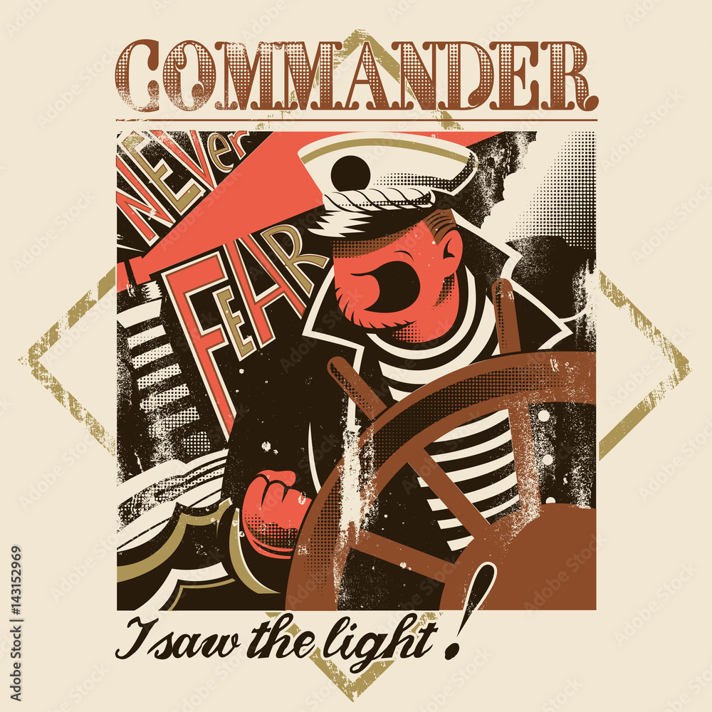 Boat captain in action Stock Vector | Adobe Stock