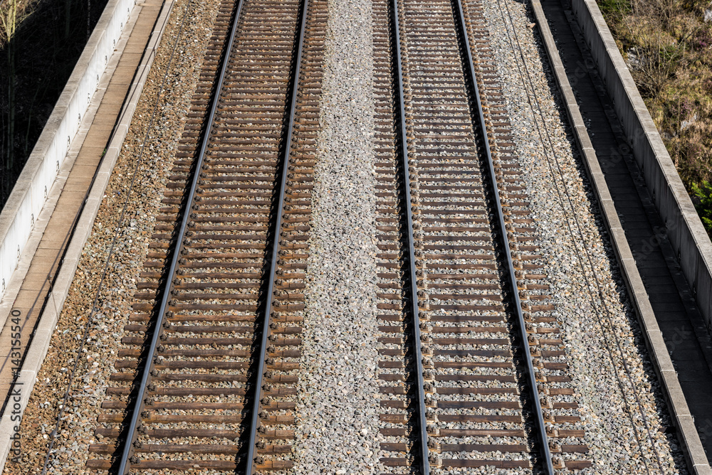 tracks of a railroad - double track - Breitenstein - Ghegabahn ...