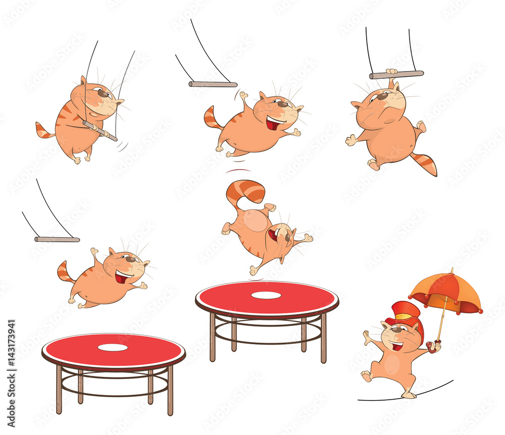 Set of Cartoon Illustration. A Cute Cats for you Design Stock Vector ...