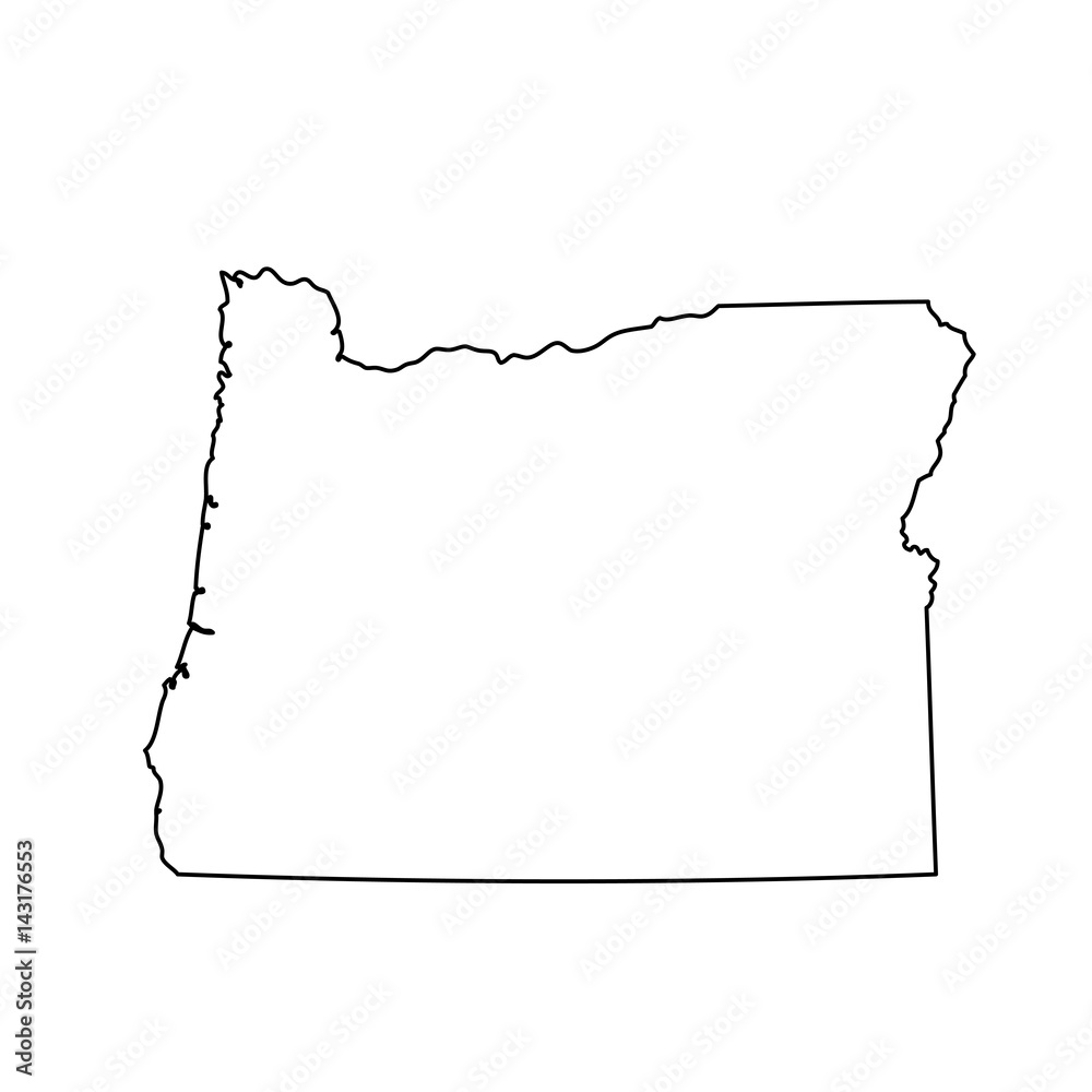 map of the U.S. state of Oregon Stock Vector | Adobe Stock