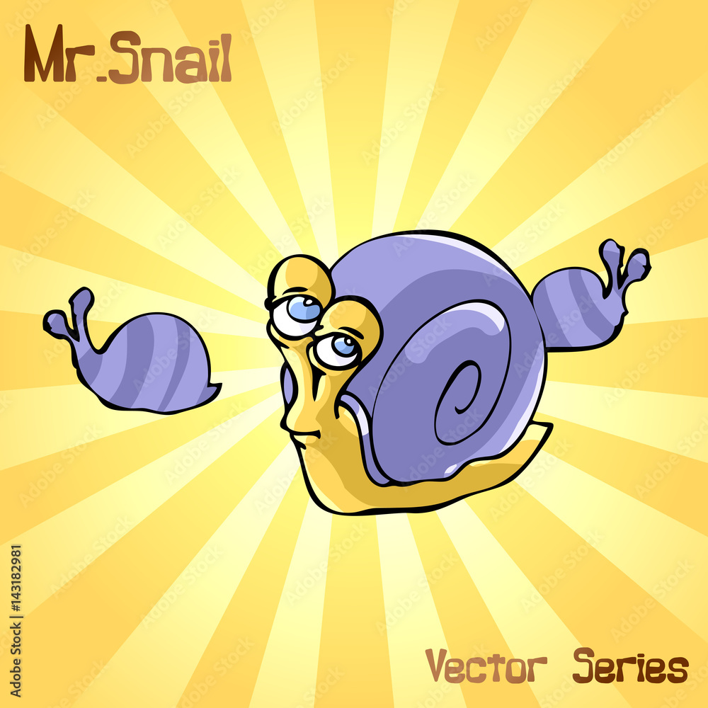 Mr. Snail with principal. vector illustration Stock Vector | Adobe Stock