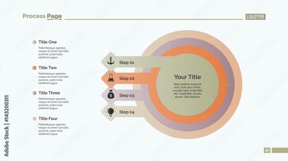 Business Step Diagram Slide Template Stock Vector | Adobe Stock