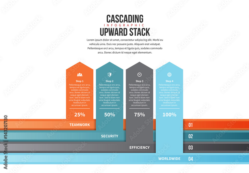 Up Arrow Bar Chart Infographic 2 Stock Template | Adobe Stock