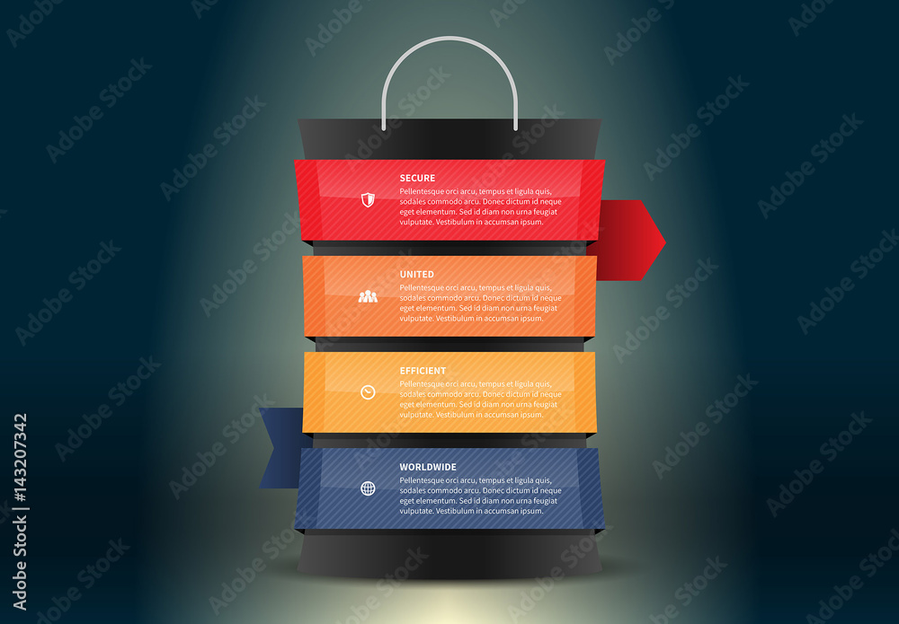 Shopping Bag Infographic Stock Template | Adobe Stock