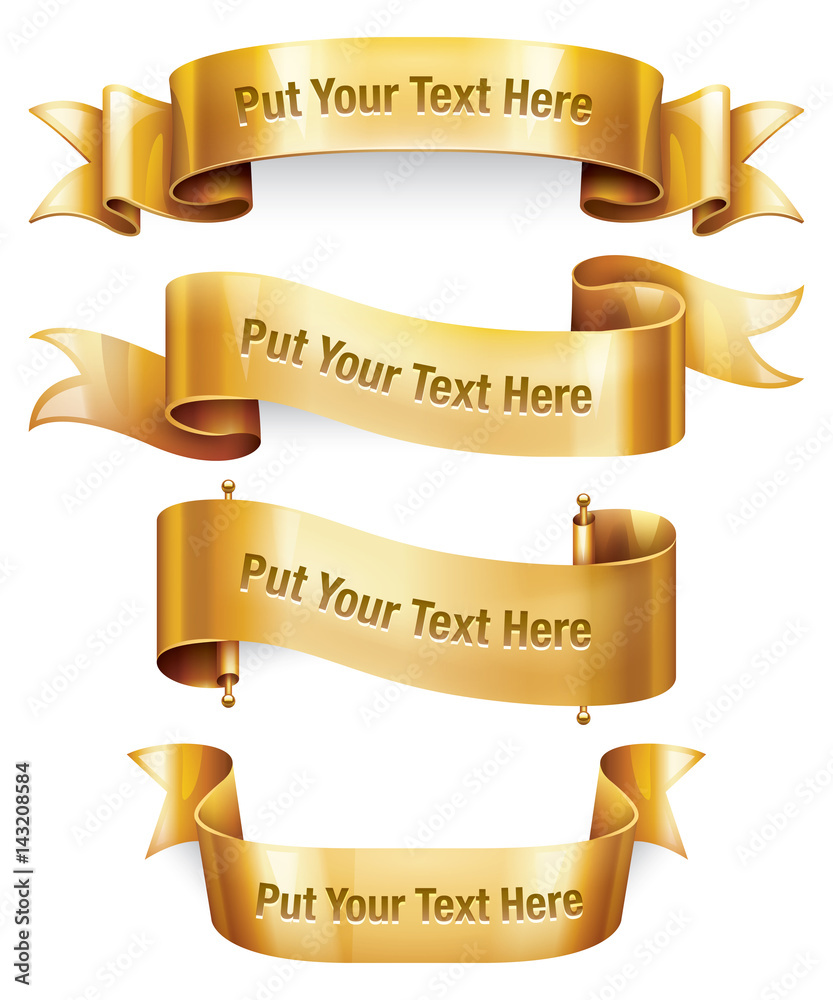 Gold banners Stock Vector | Adobe Stock