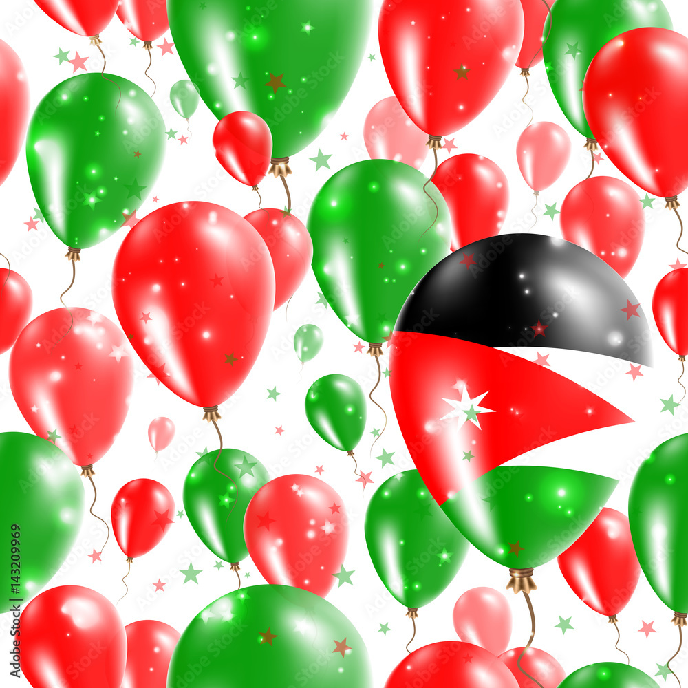 Jordan Independence Day Seamless Pattern. Flying Rubber Balloons in ...