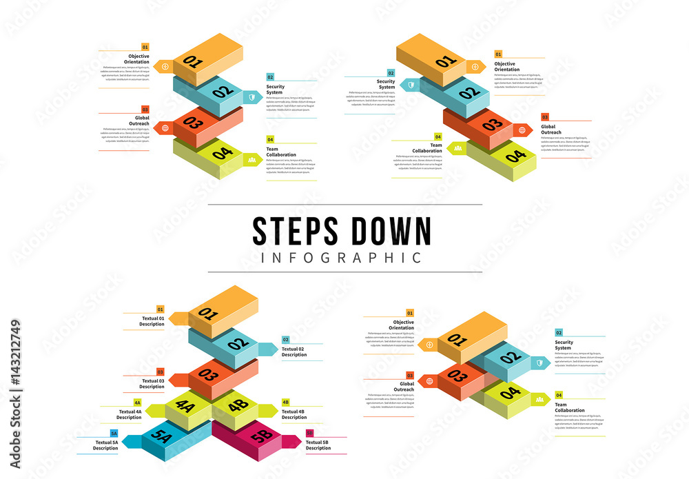 Stairstep Infographic Stock Template | Adobe Stock