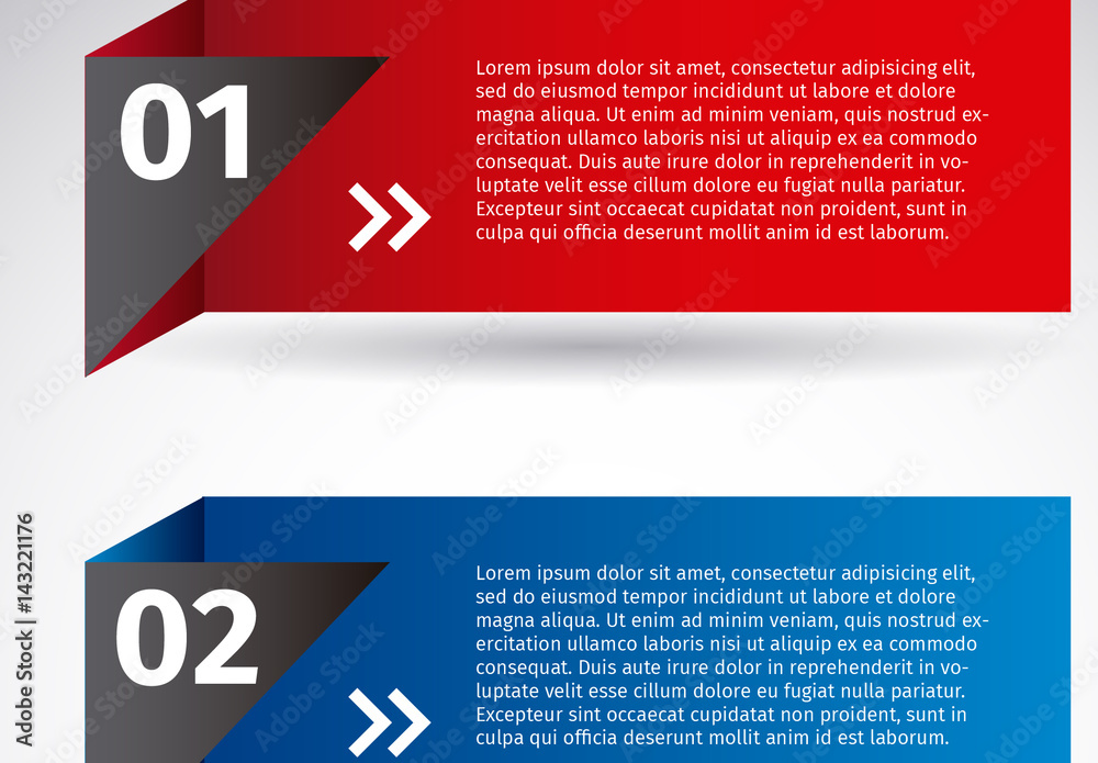 Three Section Numbered Tab Infographic Stock Template | Adobe Stock