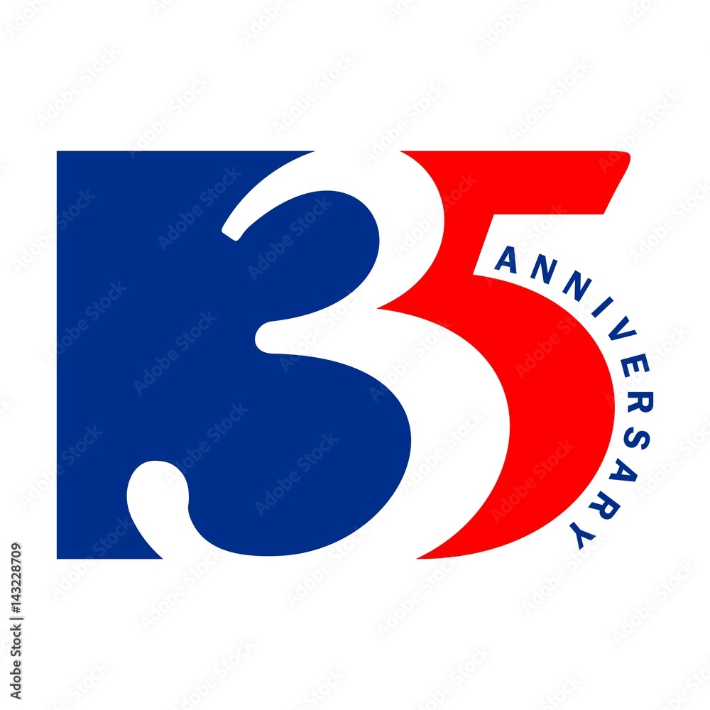 35 or thirty five logo vector. Stock Vector | Adobe Stock