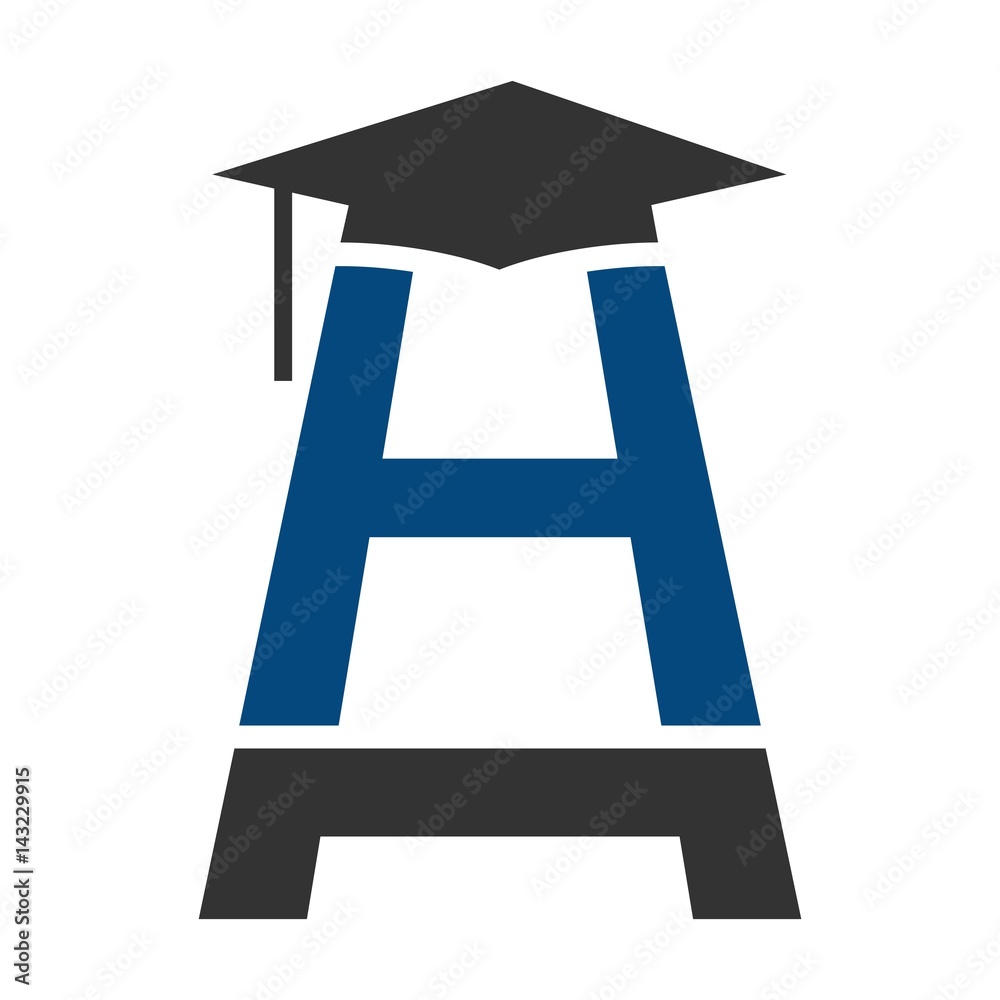 h logo vector. graduation symbol. Stock Vector | Adobe Stock