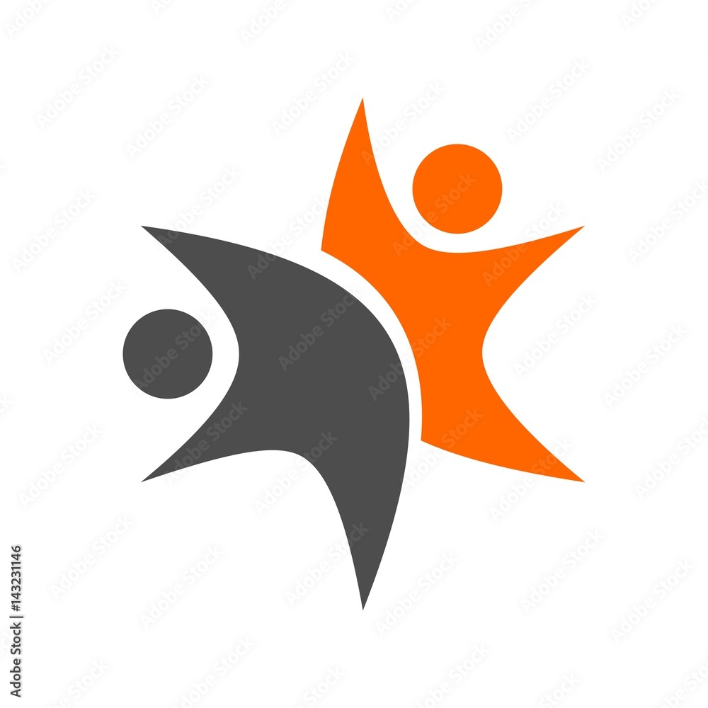 hexagram logo vector. star person. swoosh man logo. Stock Vector ...