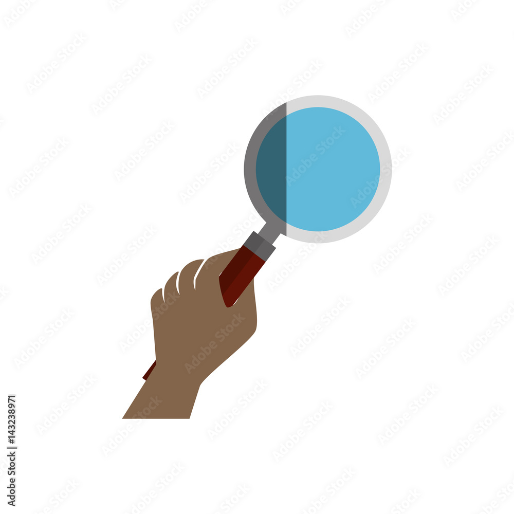 hand human with magnifying glass icon vector illustration design Stock ...