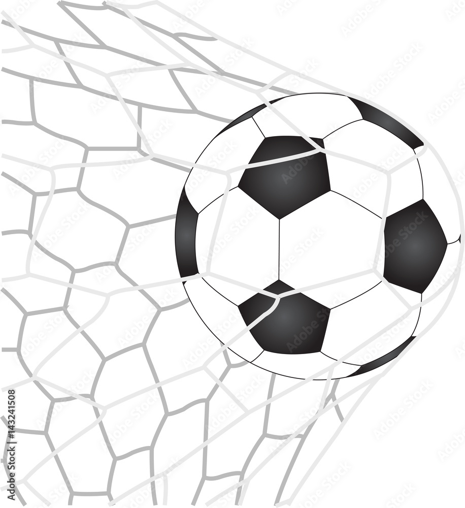 Soccer Football in Goal Net line sketched up Vector Illustrator, EPS 10 ...