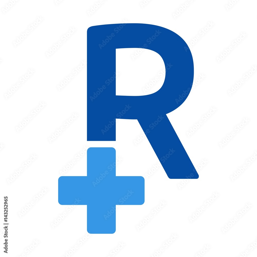 letter r logo vector. medical logo vector. Stock Vector | Adobe Stock