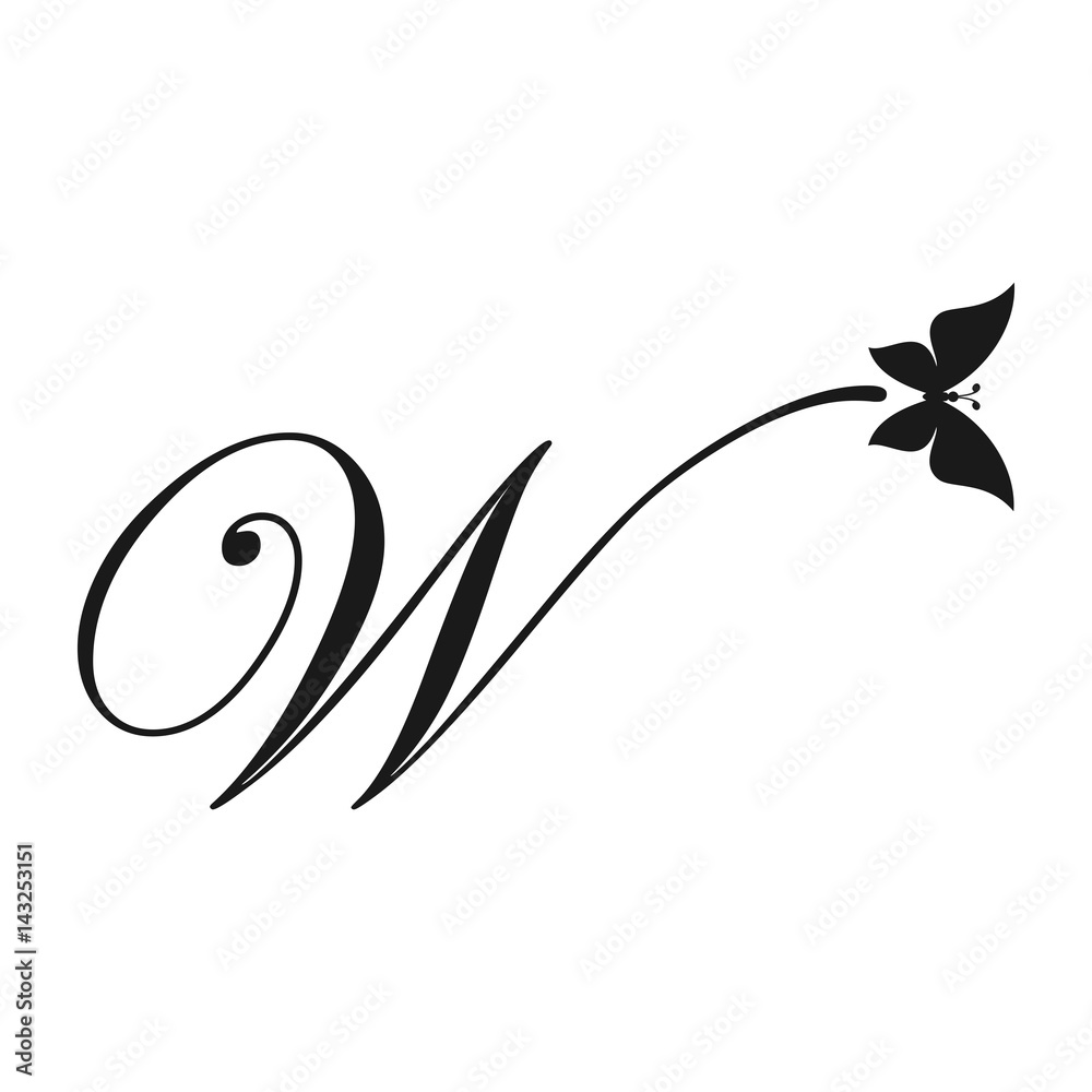 butterfly logo vector. letter w. Stock Vector | Adobe Stock
