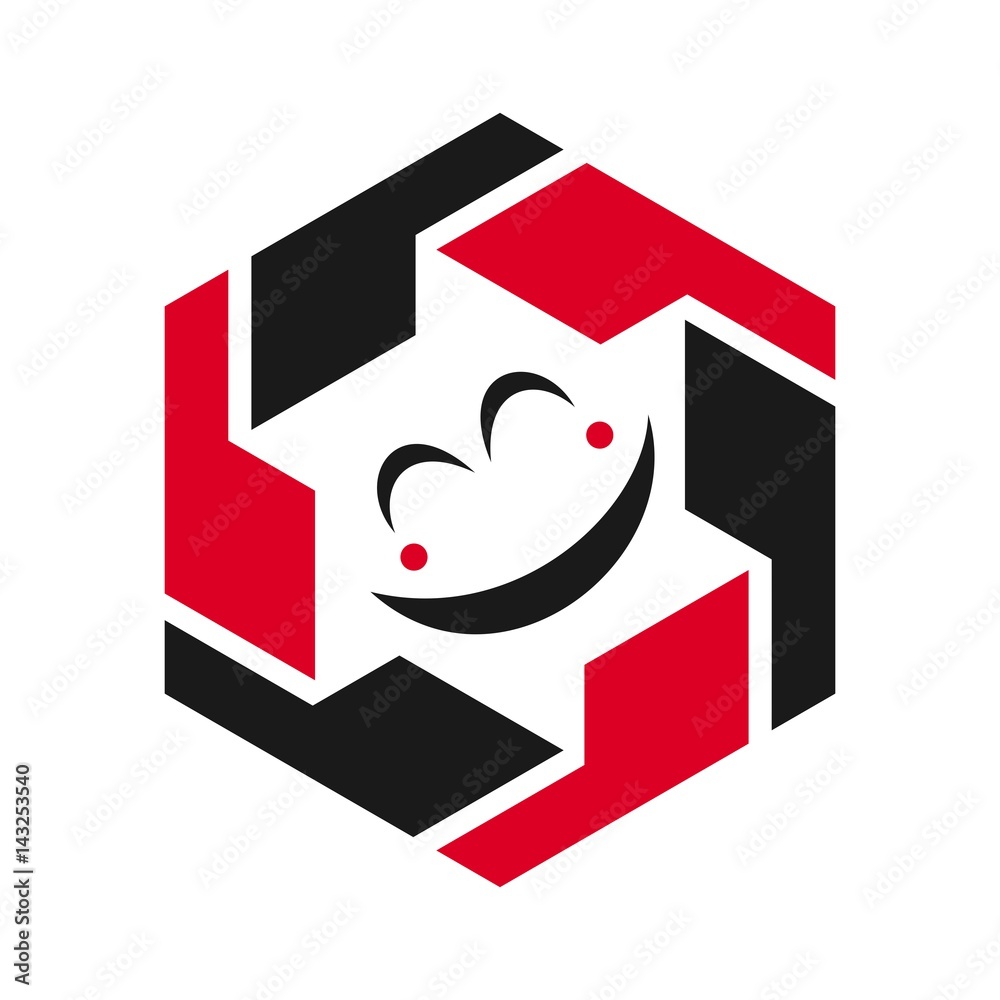 hexagon logo vector. quote or comma logo vector. Stock Vector | Adobe Stock