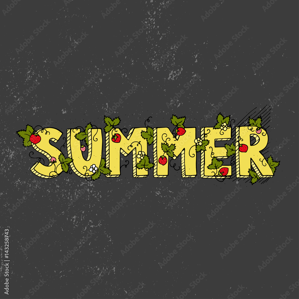 Unique lettering poster with word Summer. Vector art. Trendy ...