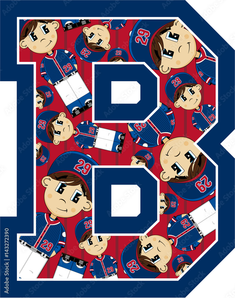B is for Baseball Alphabet Learning Illustration Stock Vector | Adobe Stock