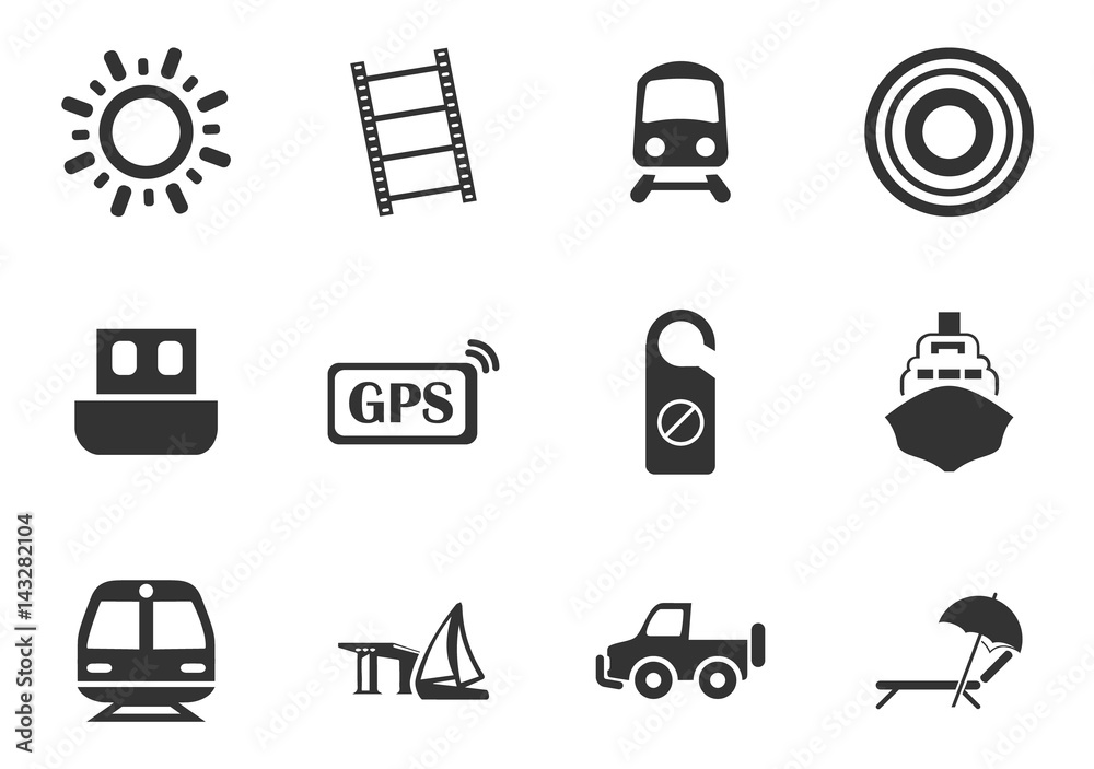 Travel icon set Stock Vector | Adobe Stock