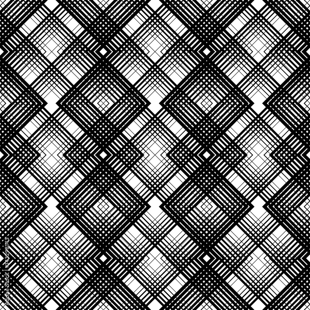 Wrapping Paper Checks Texture. Seamless Tartan Pattern. Vector Black ...