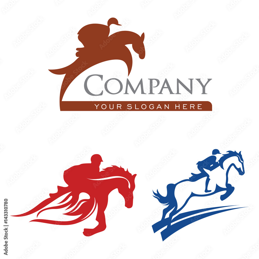 Horse Riding Racehorse Equestrian Isolated Logo Template Stock Vector ...