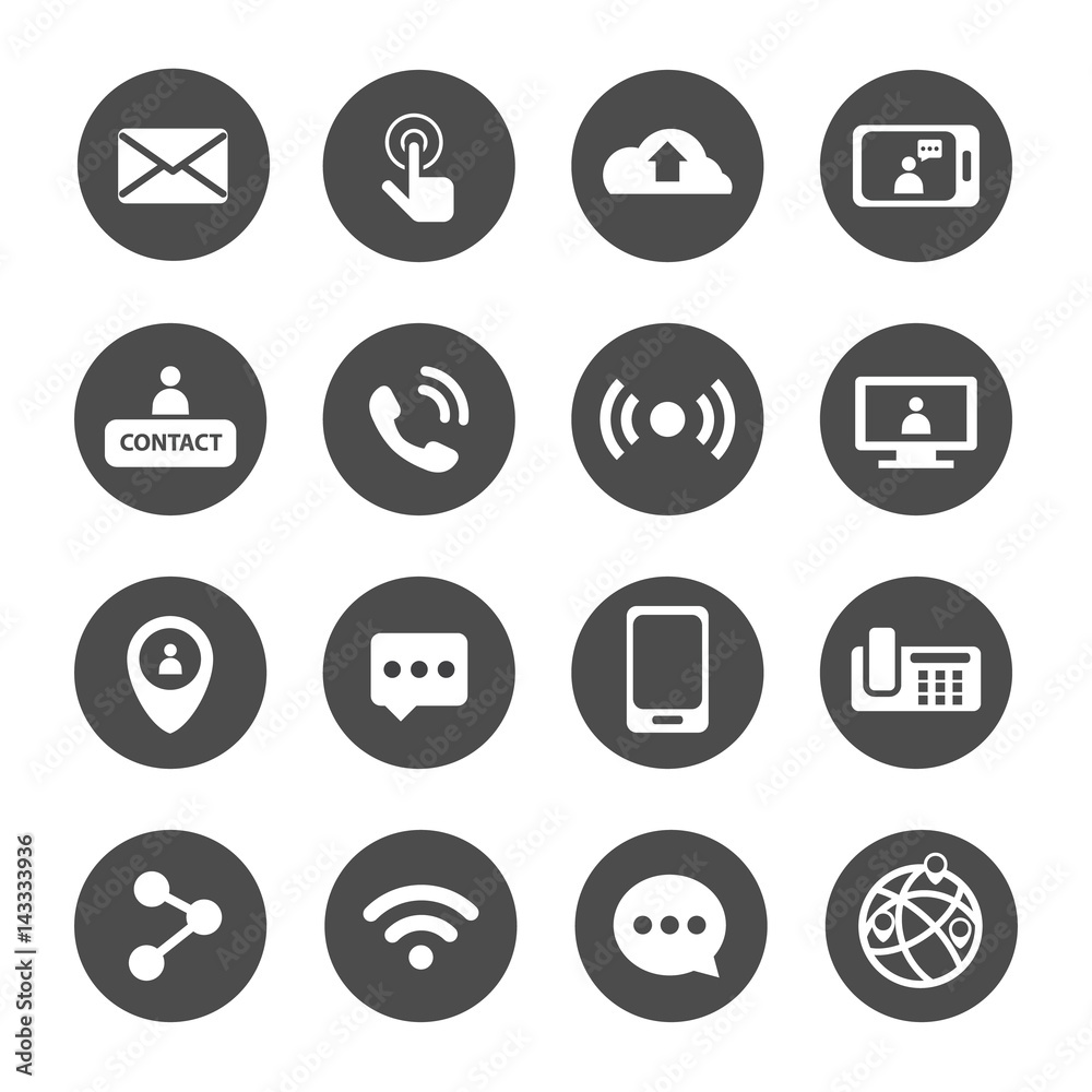 all of communication and technology icon set Stock Vector | Adobe Stock