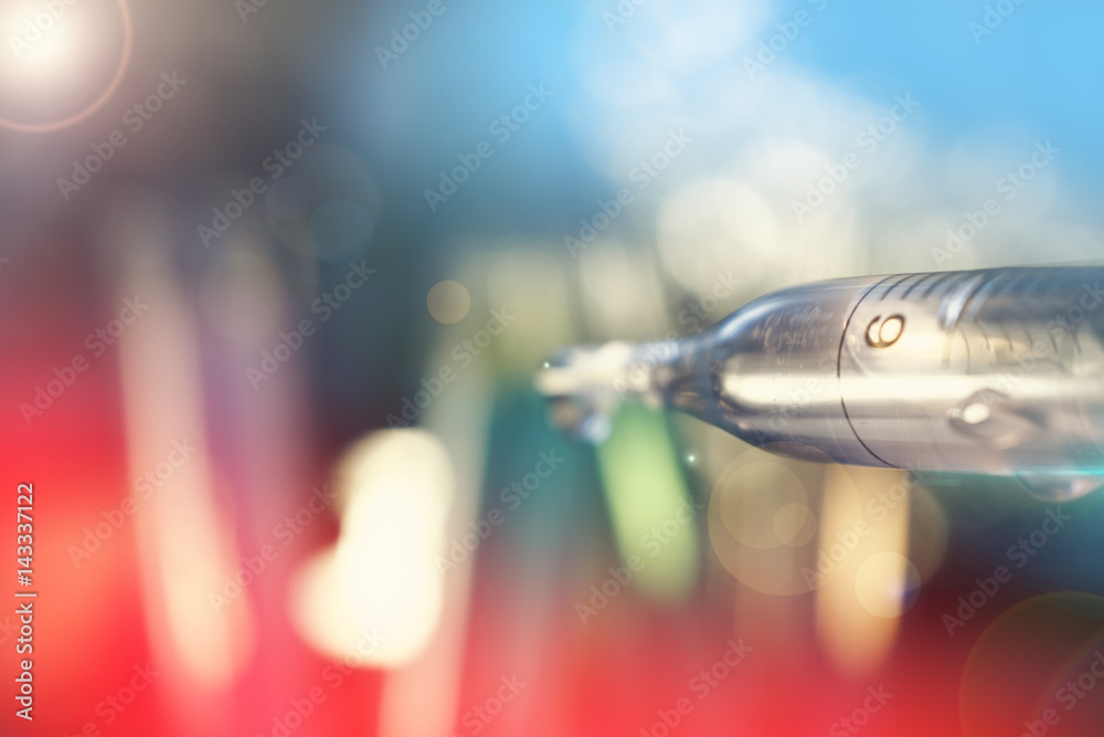 Colorful Laboratory Research Tubes with liquid for cancer research ...