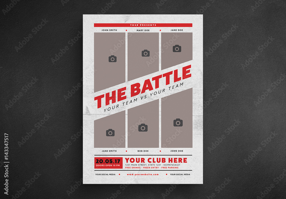 Concert Event Poster Layout Stock Template | Adobe Stock