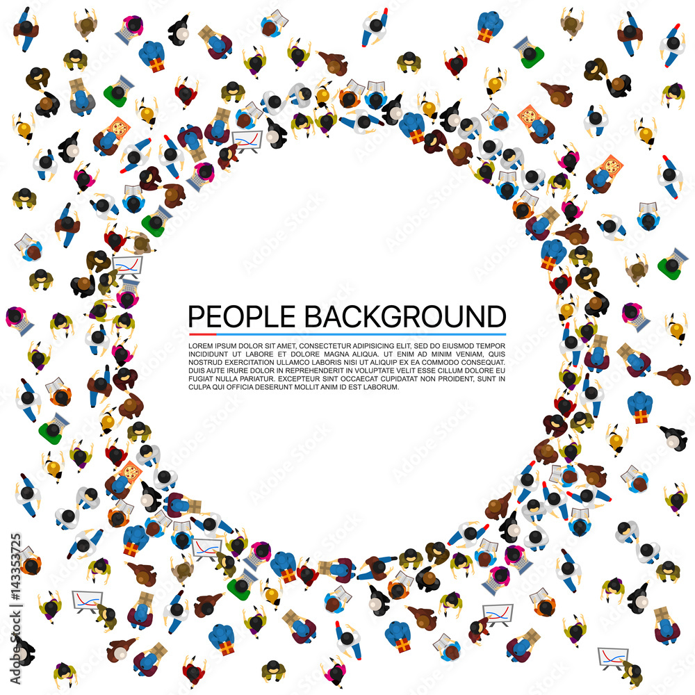 Large group of people in the shape of circle. Vector illustration Stock ...