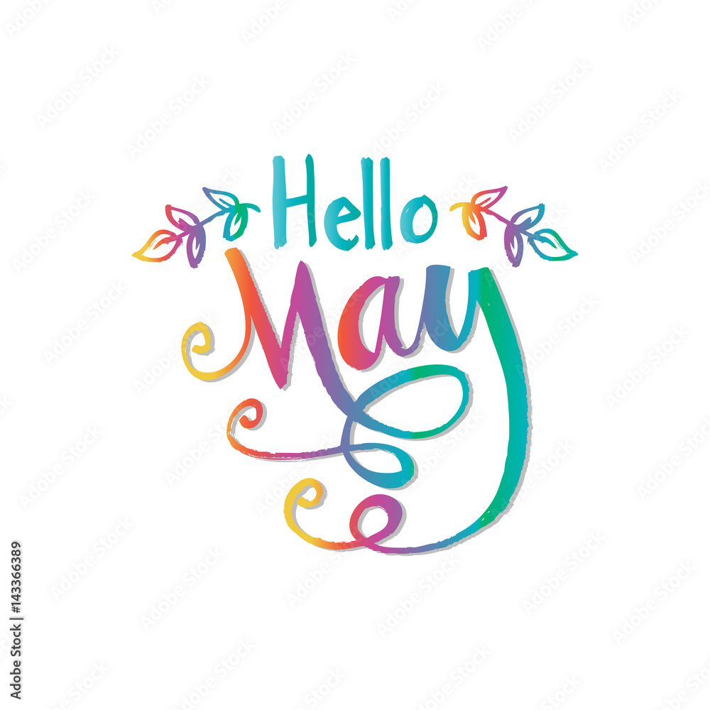 Hello may hand lettering calligraphy. Stock Illustration | Adobe Stock