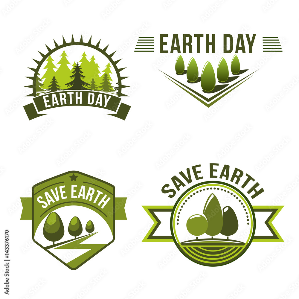 Earth Day, save planet, ecology symbol set Stock Vector | Adobe Stock