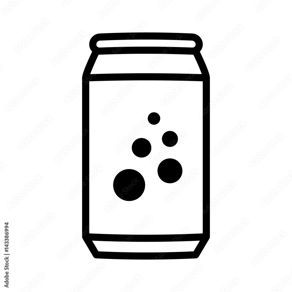 Soda pop / soft drink or beer can line art vector icon for apps and ...